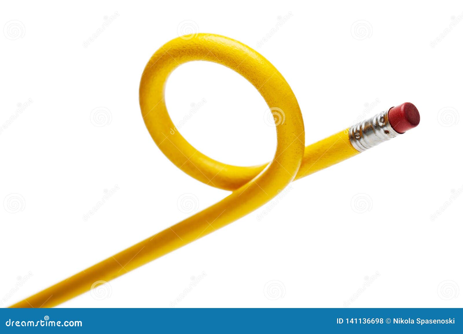 Yellow bendy pencil stock photo. Image of design, sharp - 141136698