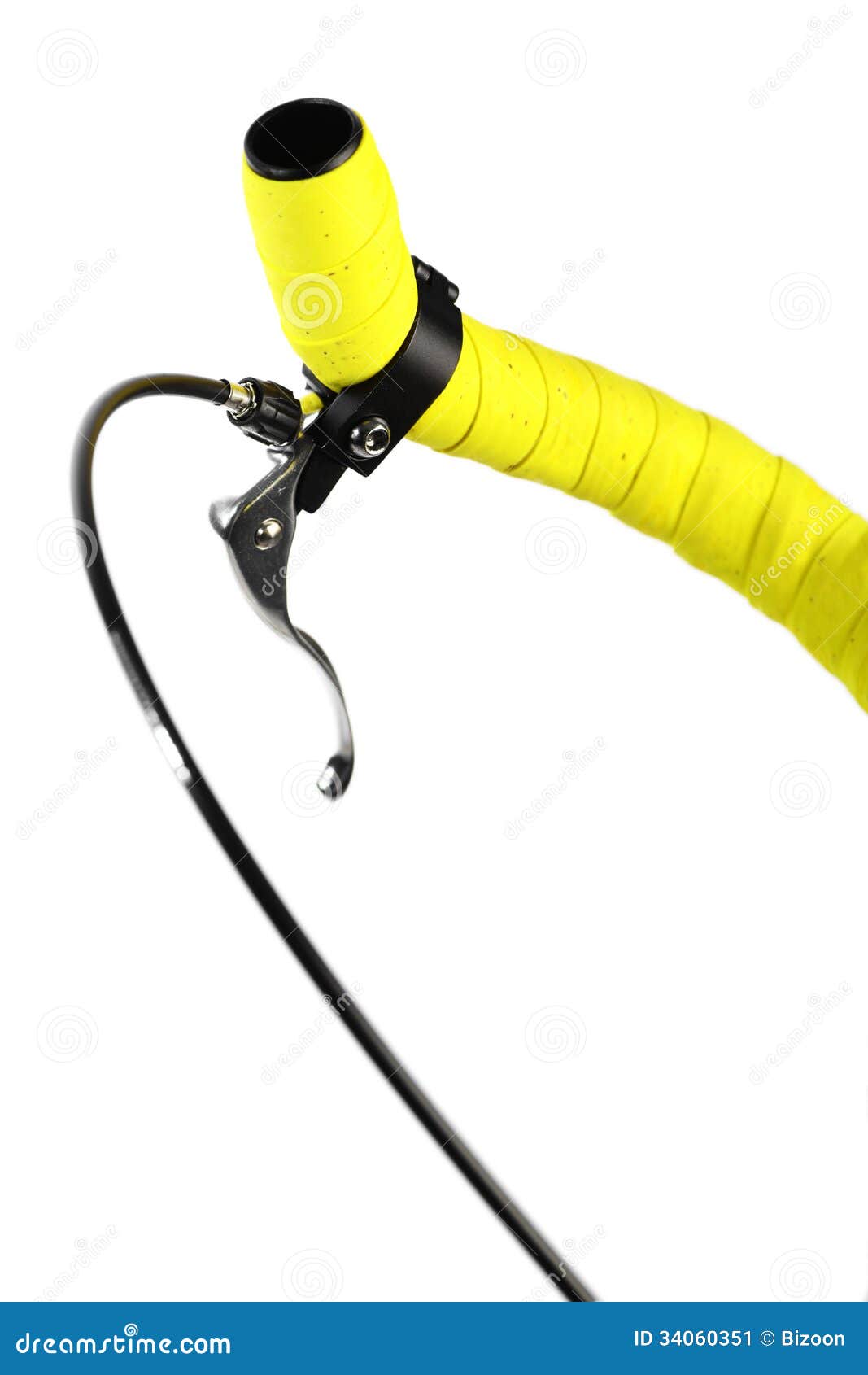 Yellow bicycle handlebar stock image. Image of active - 34060351