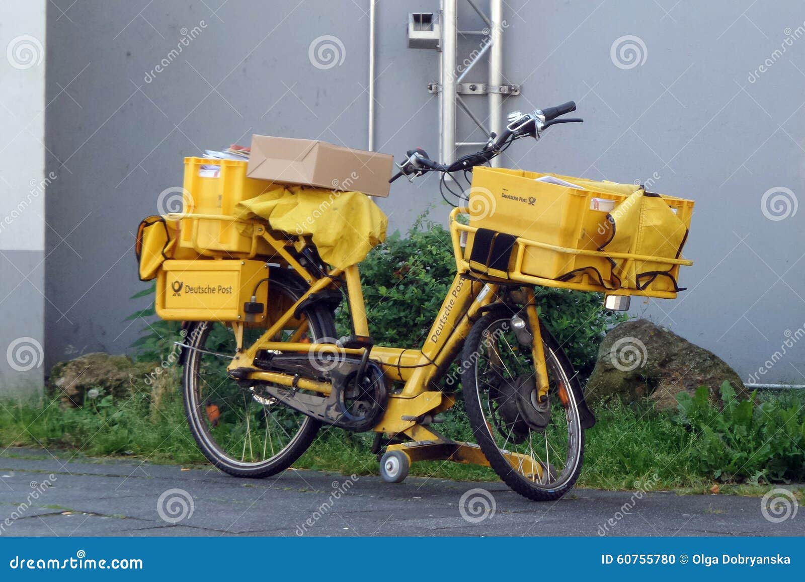 Yellow Bicycle of a Postman. Editorial Image - Image of germany, yellow ...