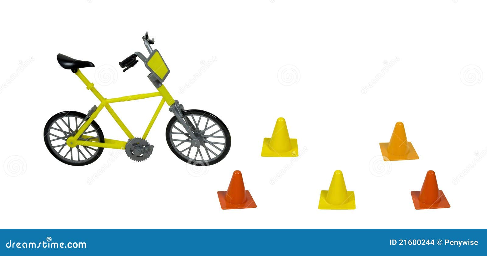 Yellow Bicycle and Traffic Cones Stock Photo - Image of tricks, trick ...