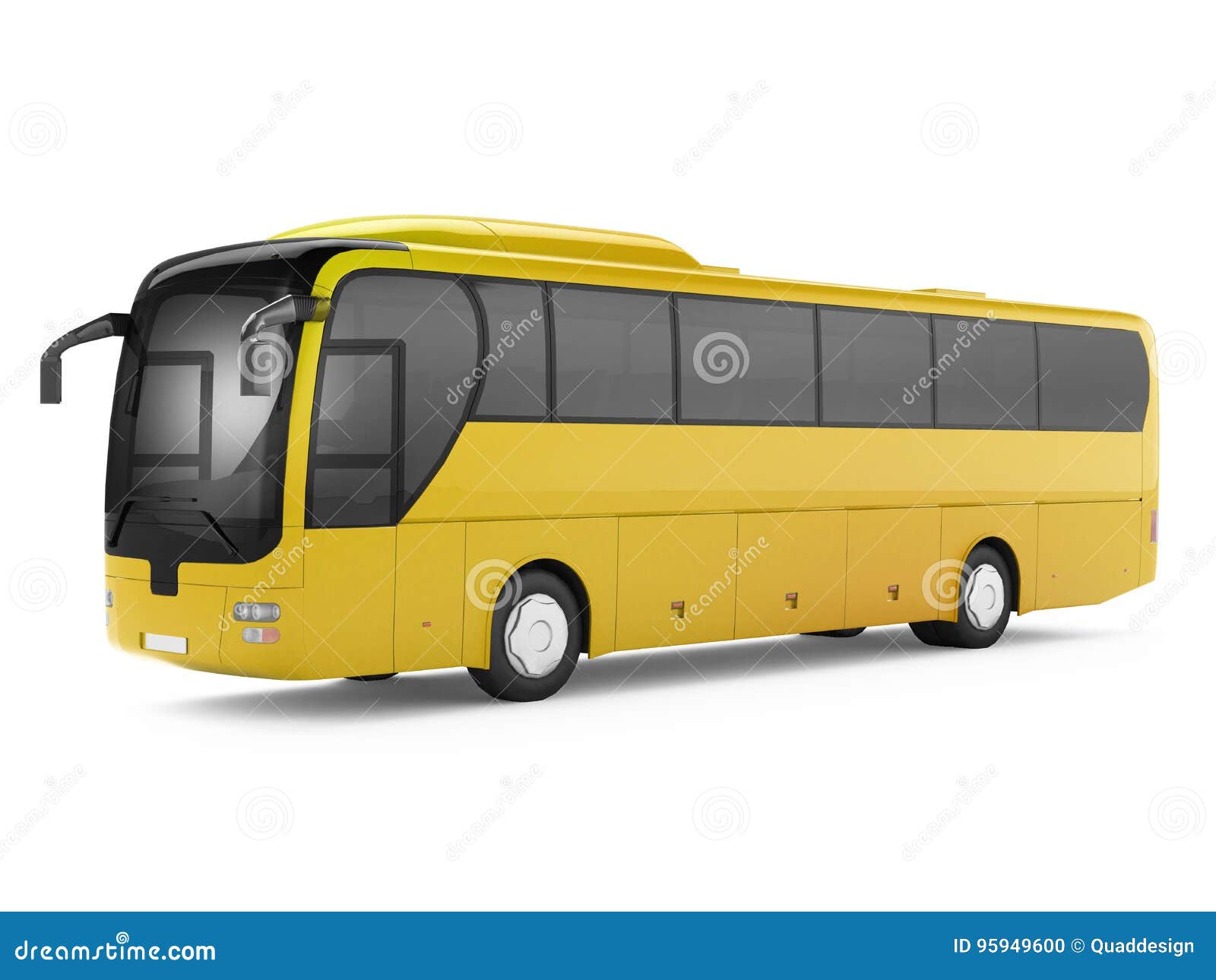 Yellow big tour bus. stock illustration. Illustration of public - 95949600