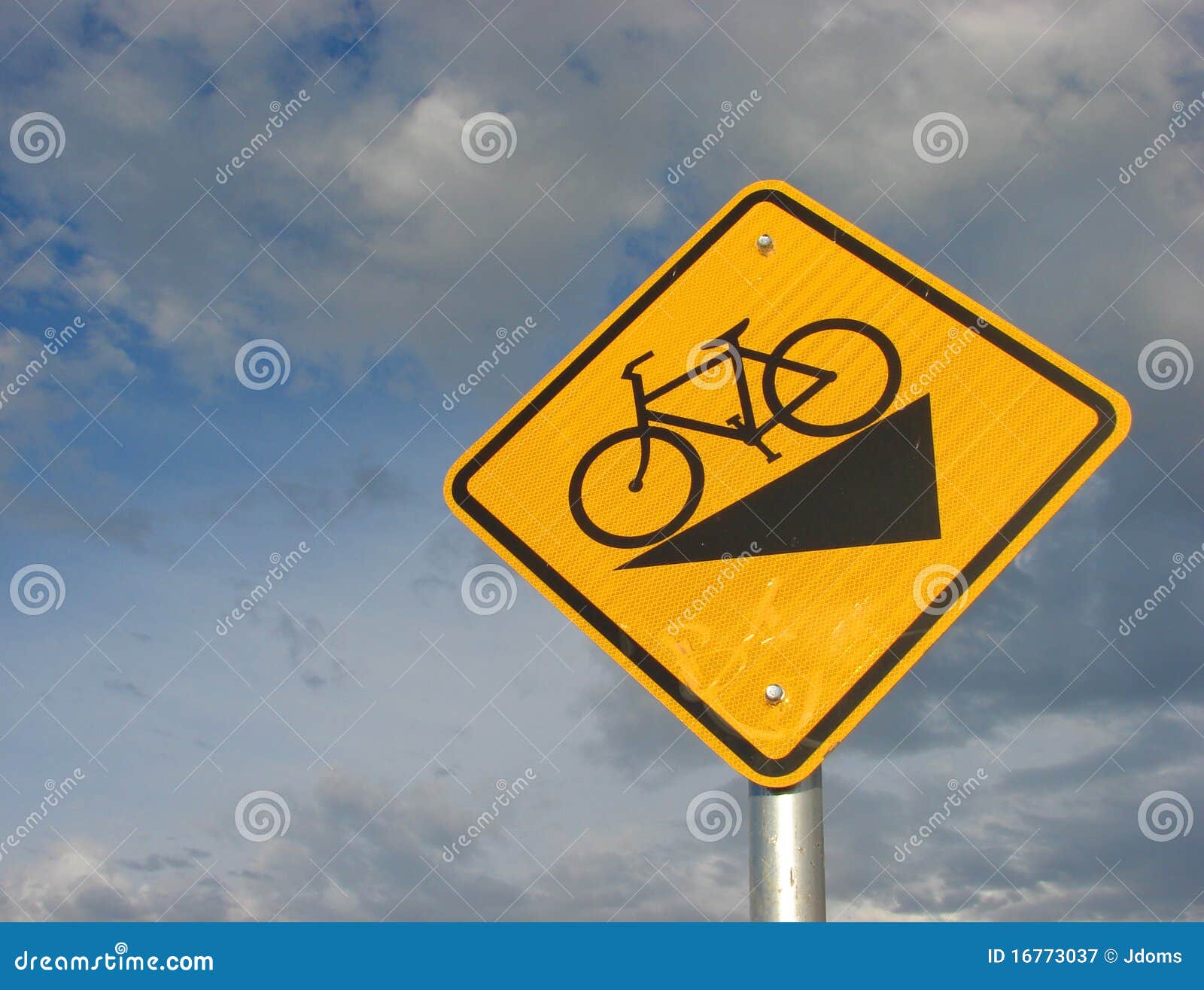 Yellow bike sign stock image. Image of ride, caution - 16773037