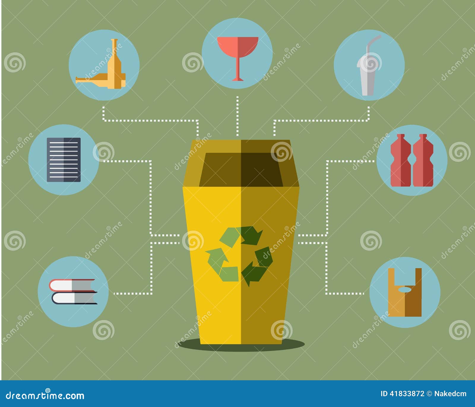 Yellow Bin Concept Vector stock vector. Illustration of nature - 41833872