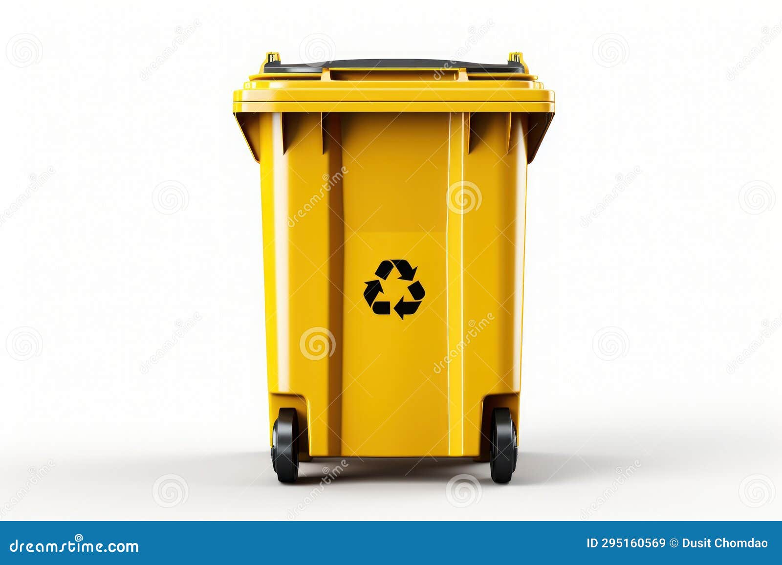 Yellow Bin Isolated on White Background. Generative AI Stock ...