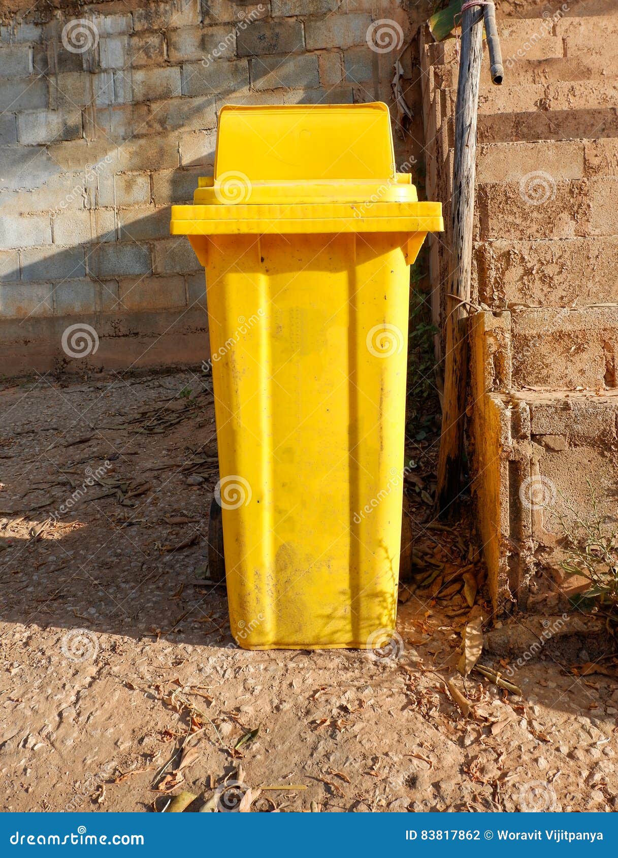 Yellow bin stock photo. Image of service, environment - 83817862