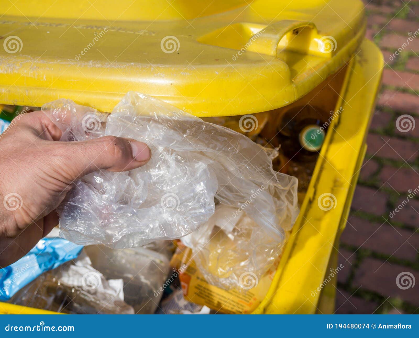 Yellow Bin for Plastic Waste Stock Photo - Image of germany, plastic ...