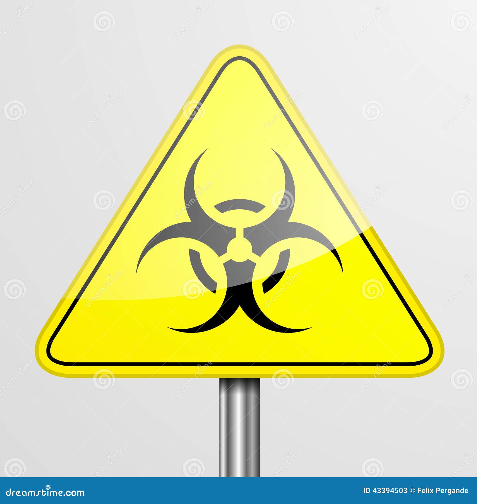 Yellow Biohazard Warning Sign Stock Illustration - Illustration of ...