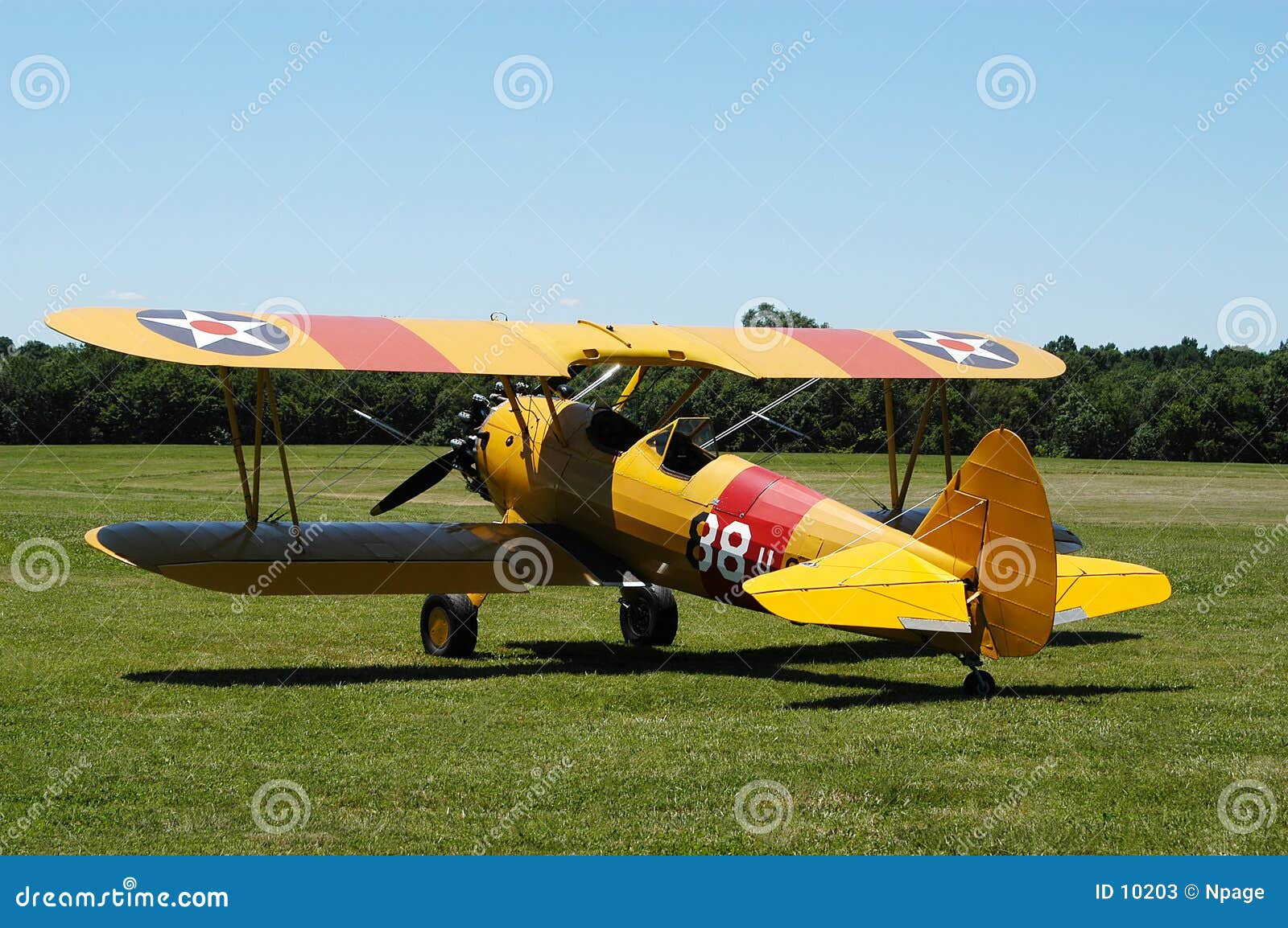 Yellow Biplane II editorial stock photo. Image of biplane - 10203