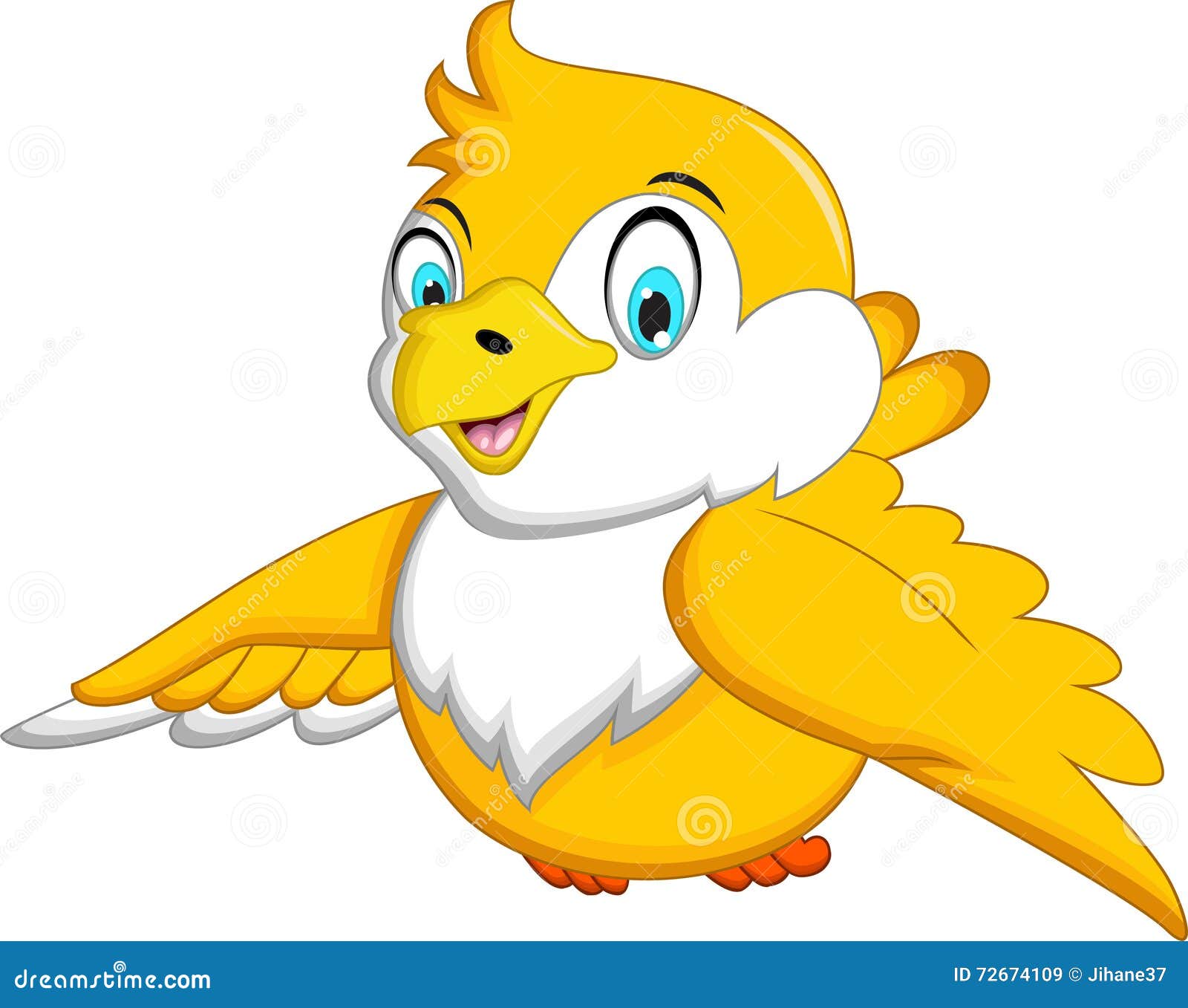 Yellow bird cartoon posing stock illustration. Illustration of eyes ...