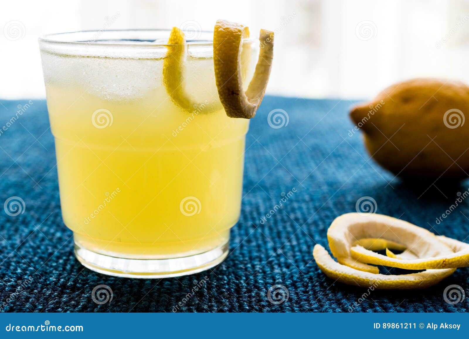 Yellow Bird Cocktail with Lemon. Stock Image - Image of copy ...