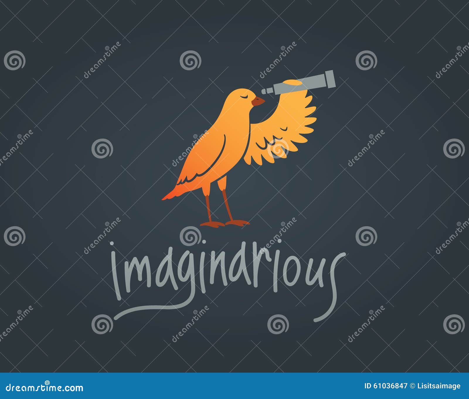 Yellow Bird Holding a Binoculars. Logo Design Vector Template Stock ...