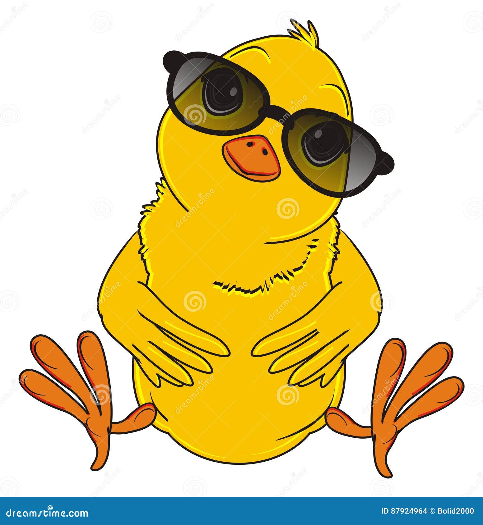 Yellow bird and sunglasses stock illustration. Illustration of bird ...