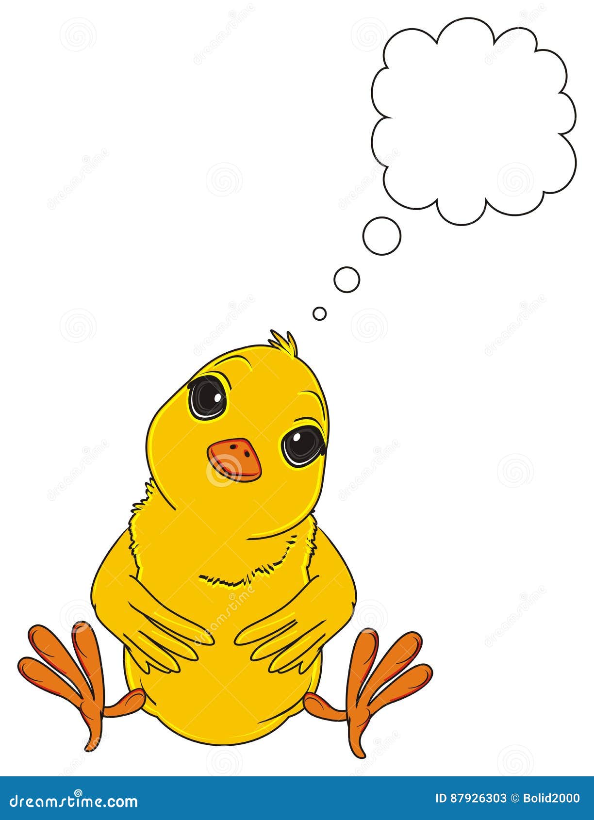 Yellow bird thinking stock illustration. Illustration of farm - 87926303