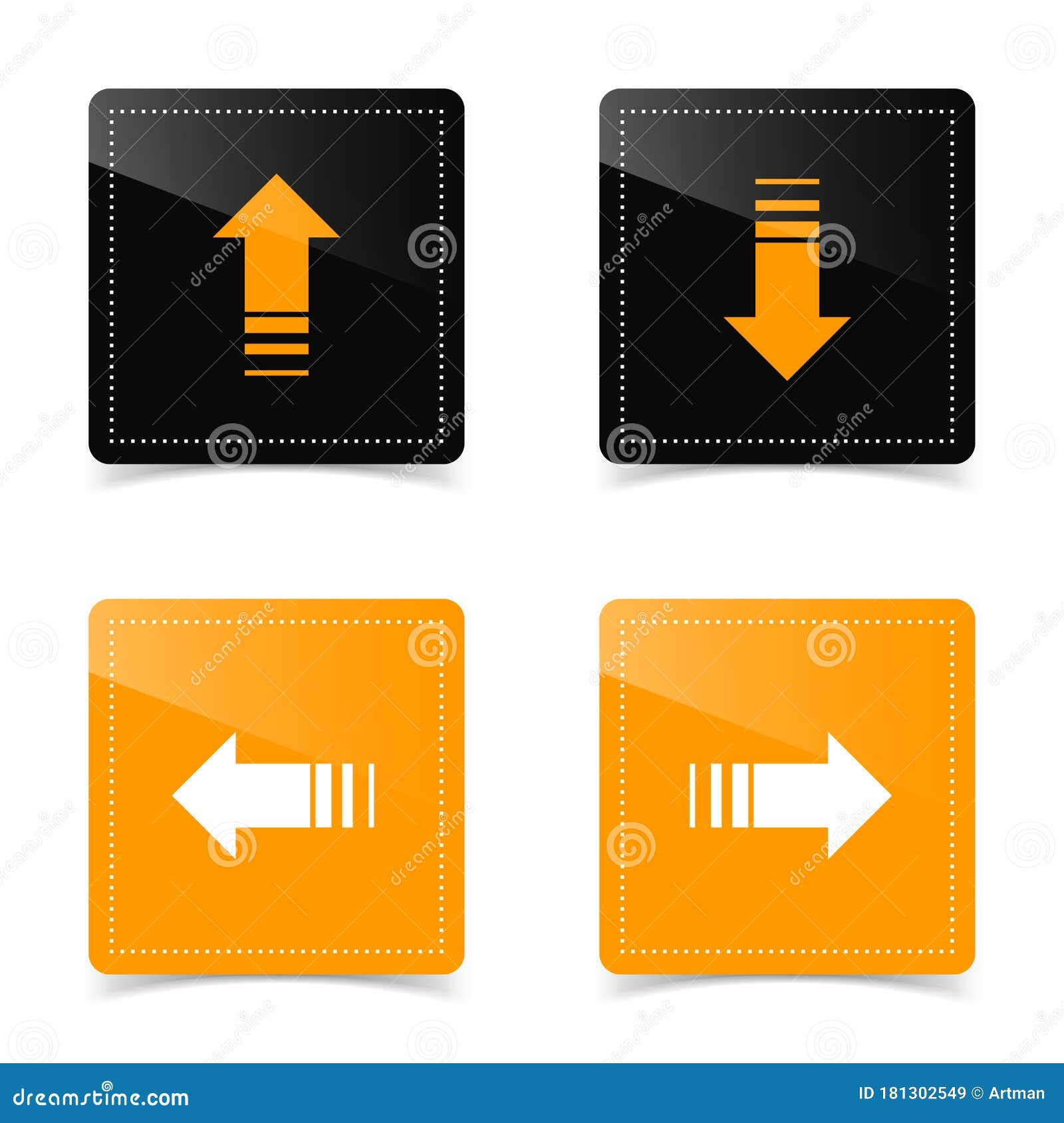 Yellow Black Arrow Vector Icons Set Stock Vector - Illustration of ...