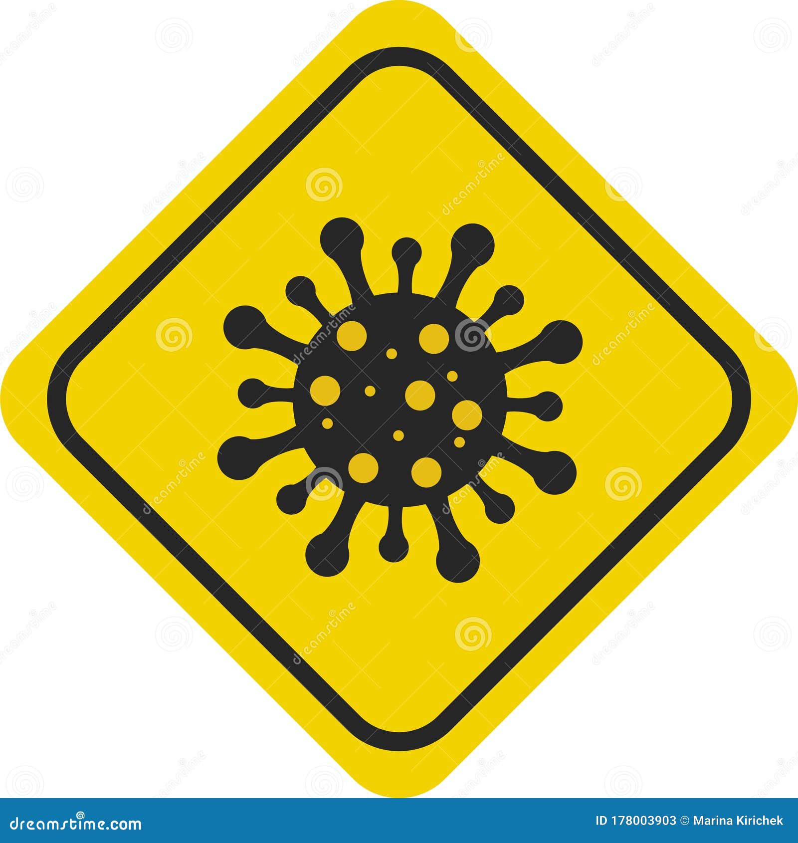 Yellow and Black Biohazard Warning Sign - Vector Stock Illustration ...