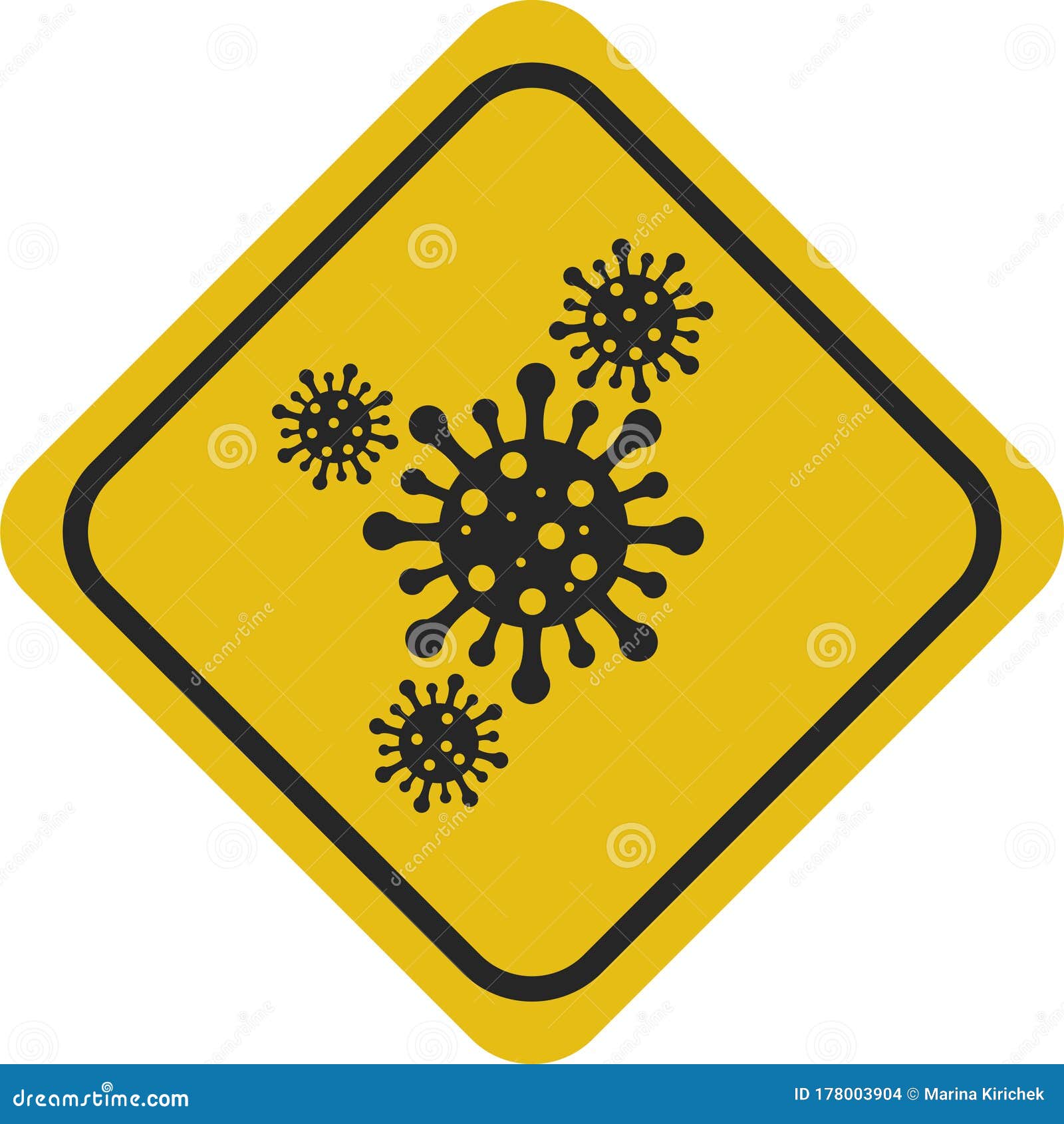 Yellow and Black Biohazard Warning Sign - Vector Stock Illustration ...