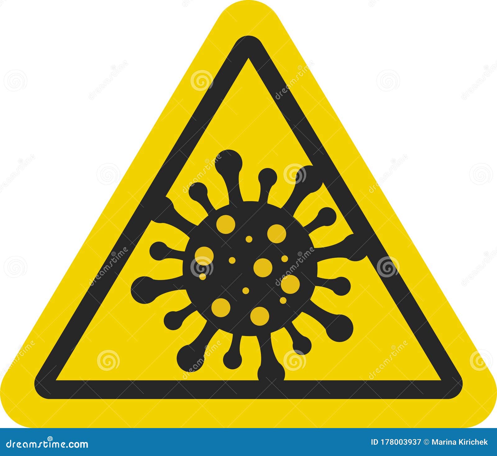 Yellow and Black Biohazard Warning Sign - Vector Stock Illustration ...