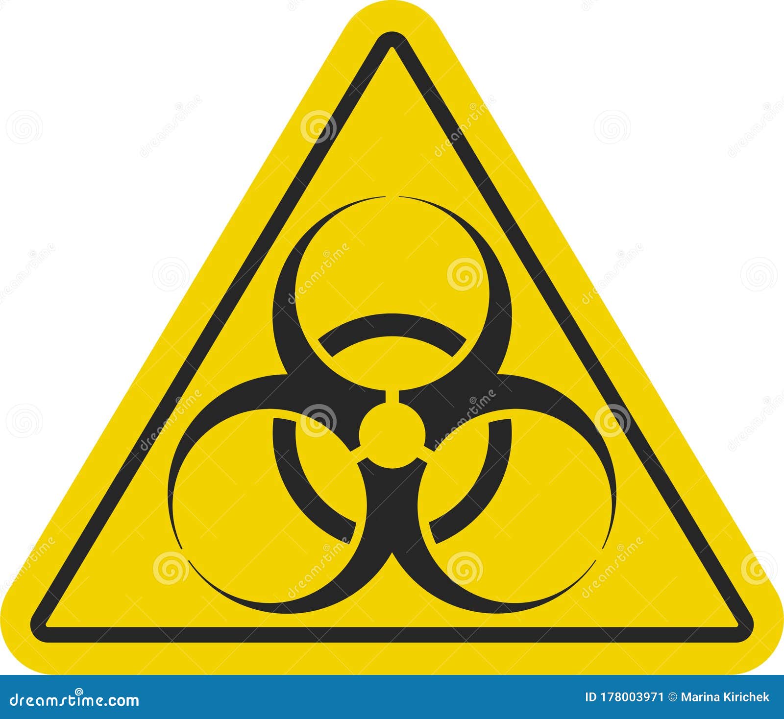 Yellow and Black Biohazard Warning Sign - Vector Stock Illustration ...
