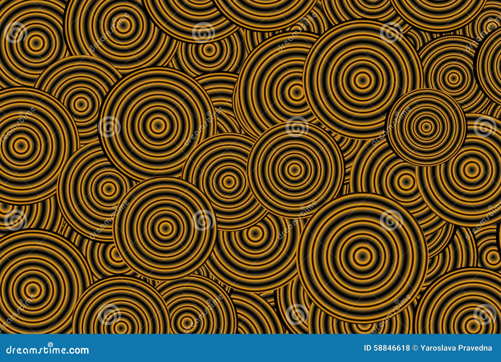 Yellow-black circles stock illustration. Illustration of pattern - 58846618