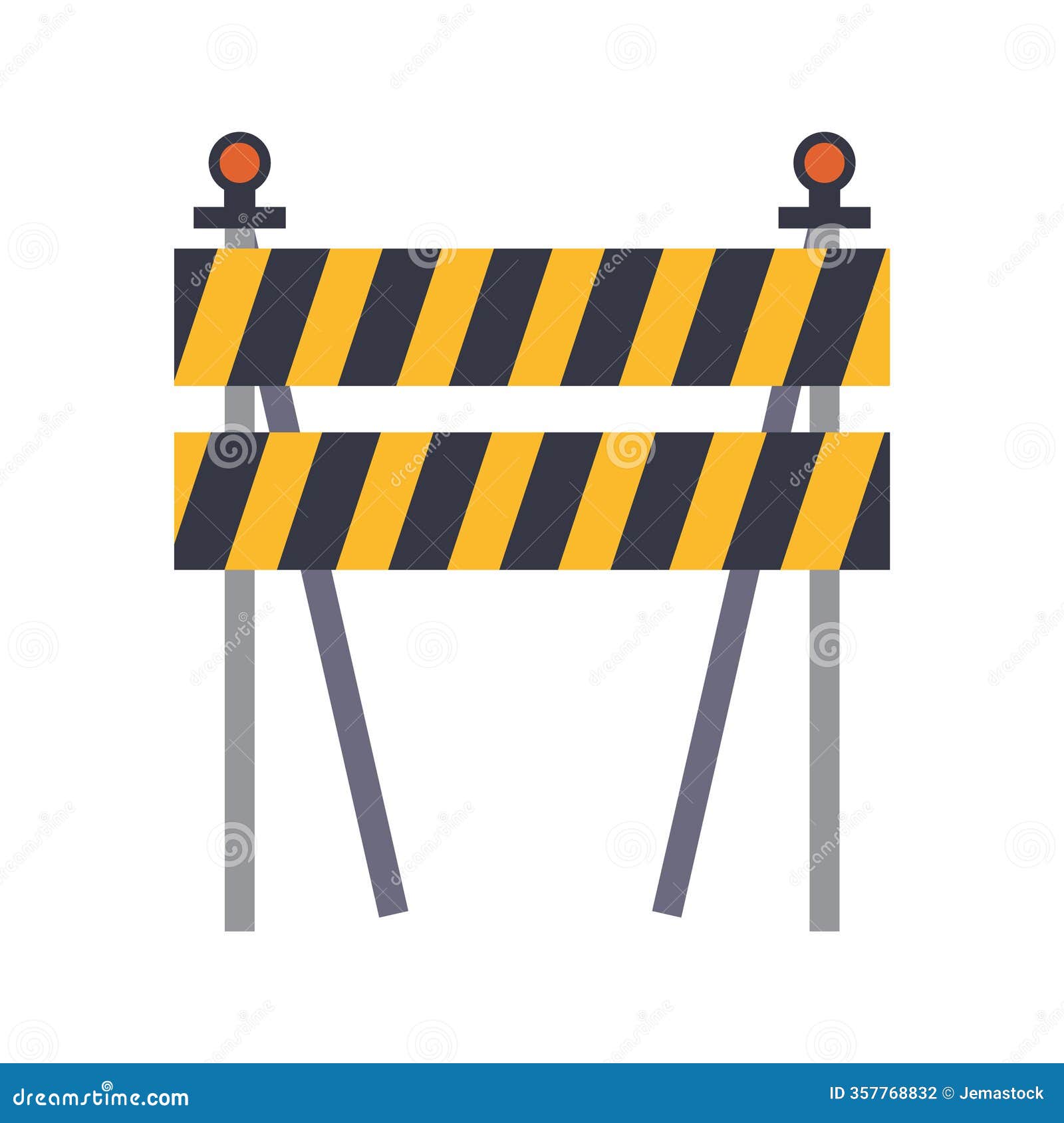 Construction Barrier Simple Black Outline Vector For Safety Signage And ...