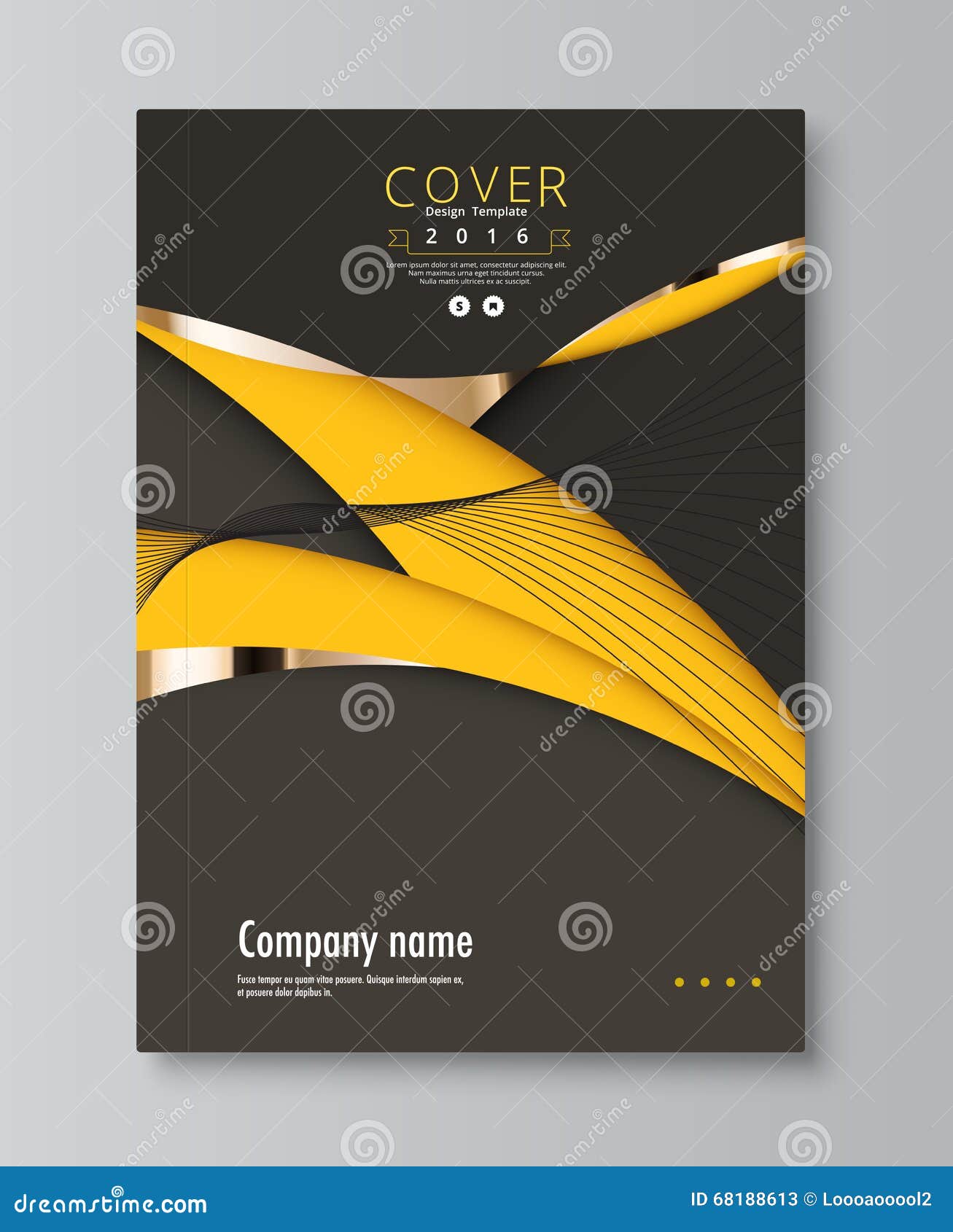 Yellow and Black Cover Design for Annual,report,book. Vector Stock ...