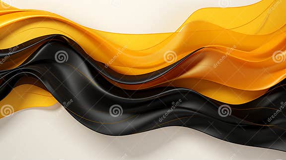 Yellow and Black Creative Wave Frame Template on White Background Stock ...