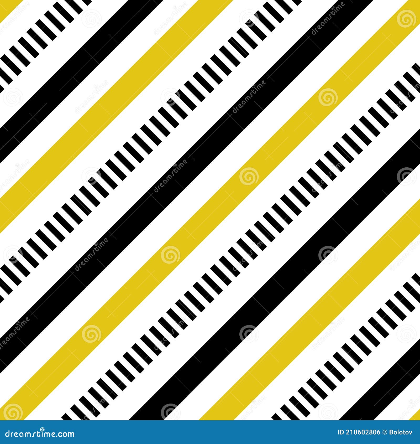Yellow and Black Diagonal Lines. Seamless Geometric Pattern Stock ...