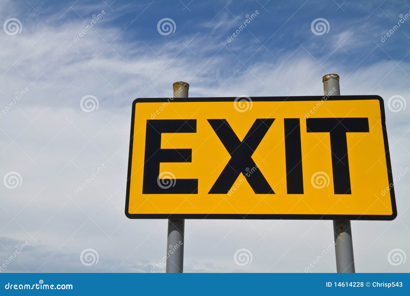 Yellow Highway Exit Sign