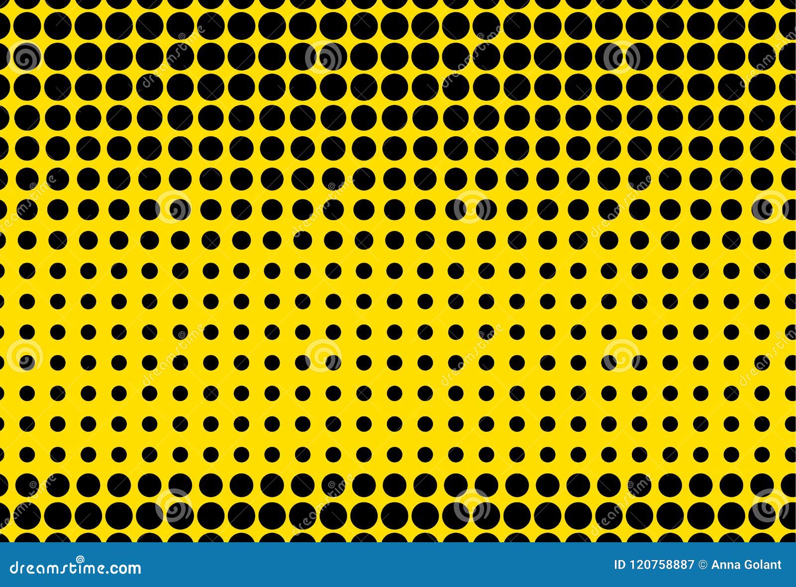 Yellow and Black Halftone Panel. Bright Dotted Pattern. Background with ...