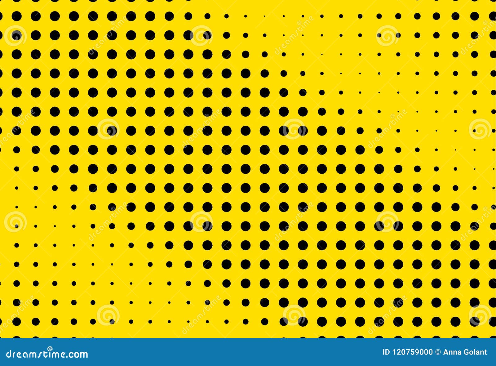 Yellow and Black Halftone Panel. Bright Dotted Pattern. Background with ...