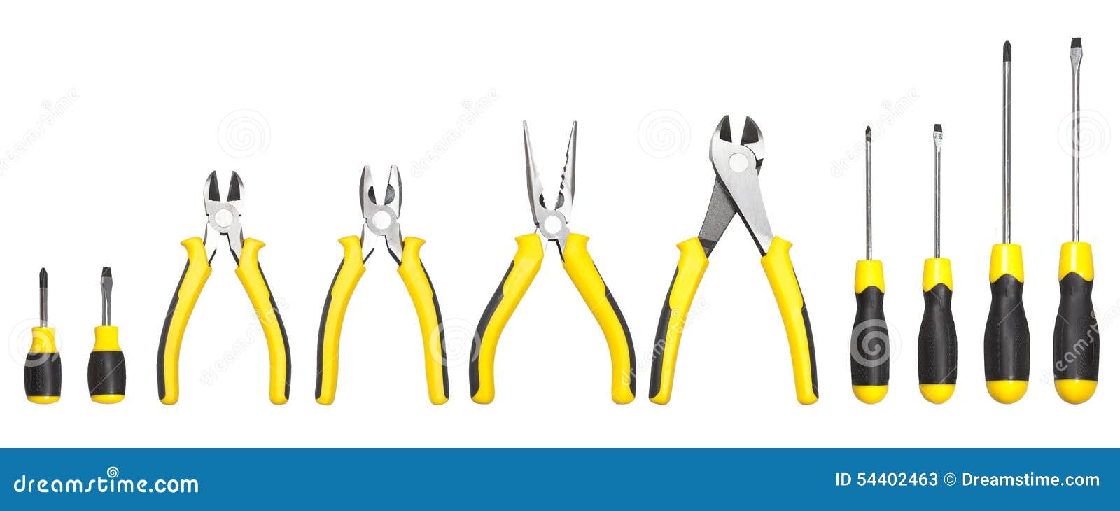 Yellow and Black Handy Tools (pilers and Screwdriver) Stock Image ...