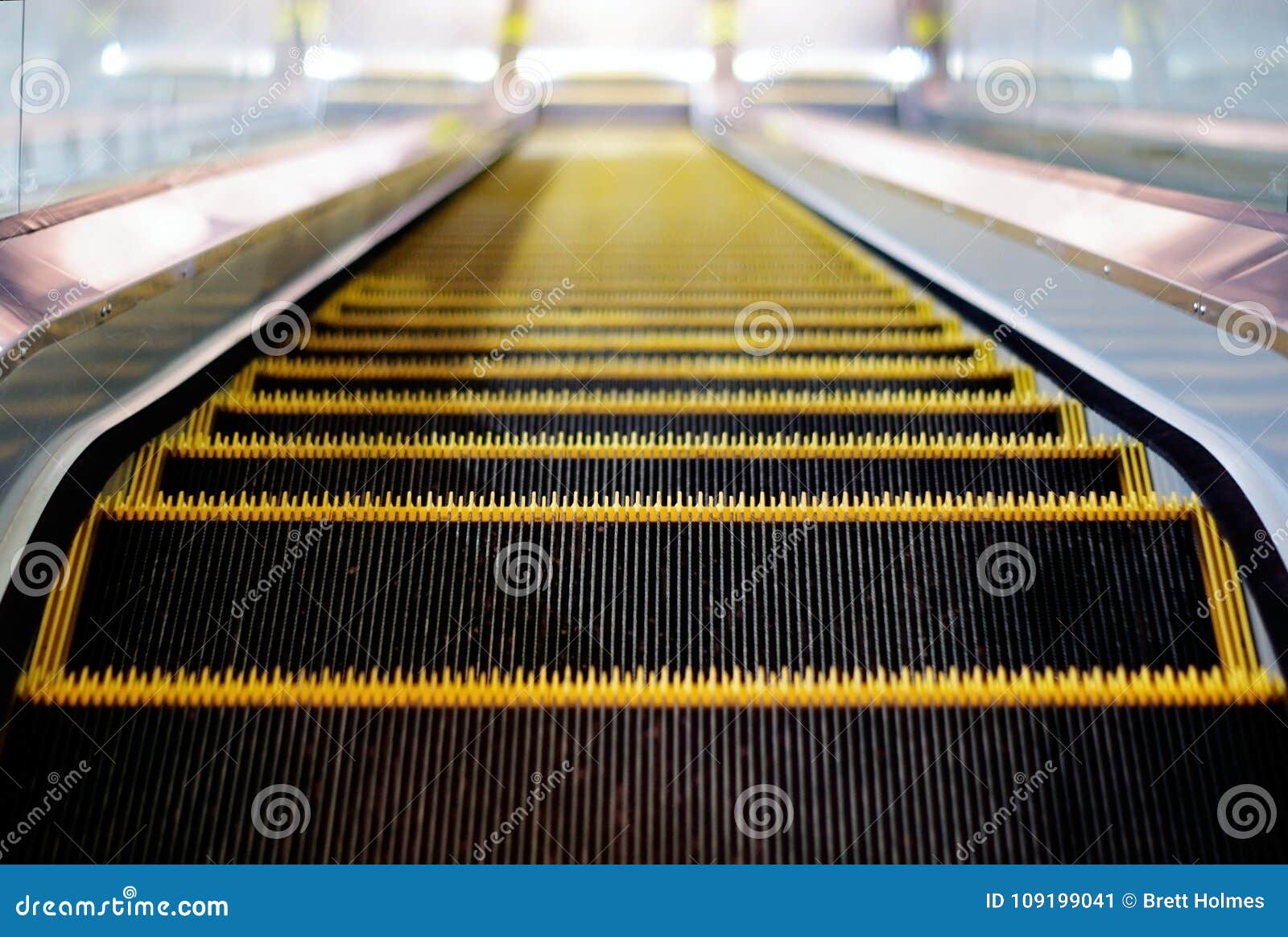 Indoor Escalator with View from the Top Stock Image - Image of ...