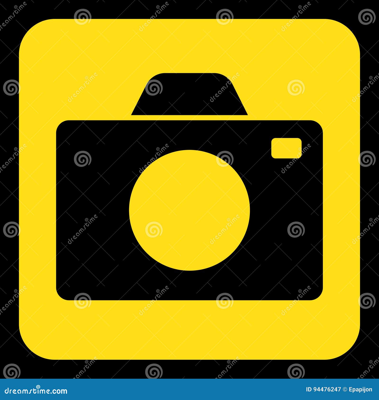 Yellow, Black Information Sign - Camera Icon Stock Vector ...