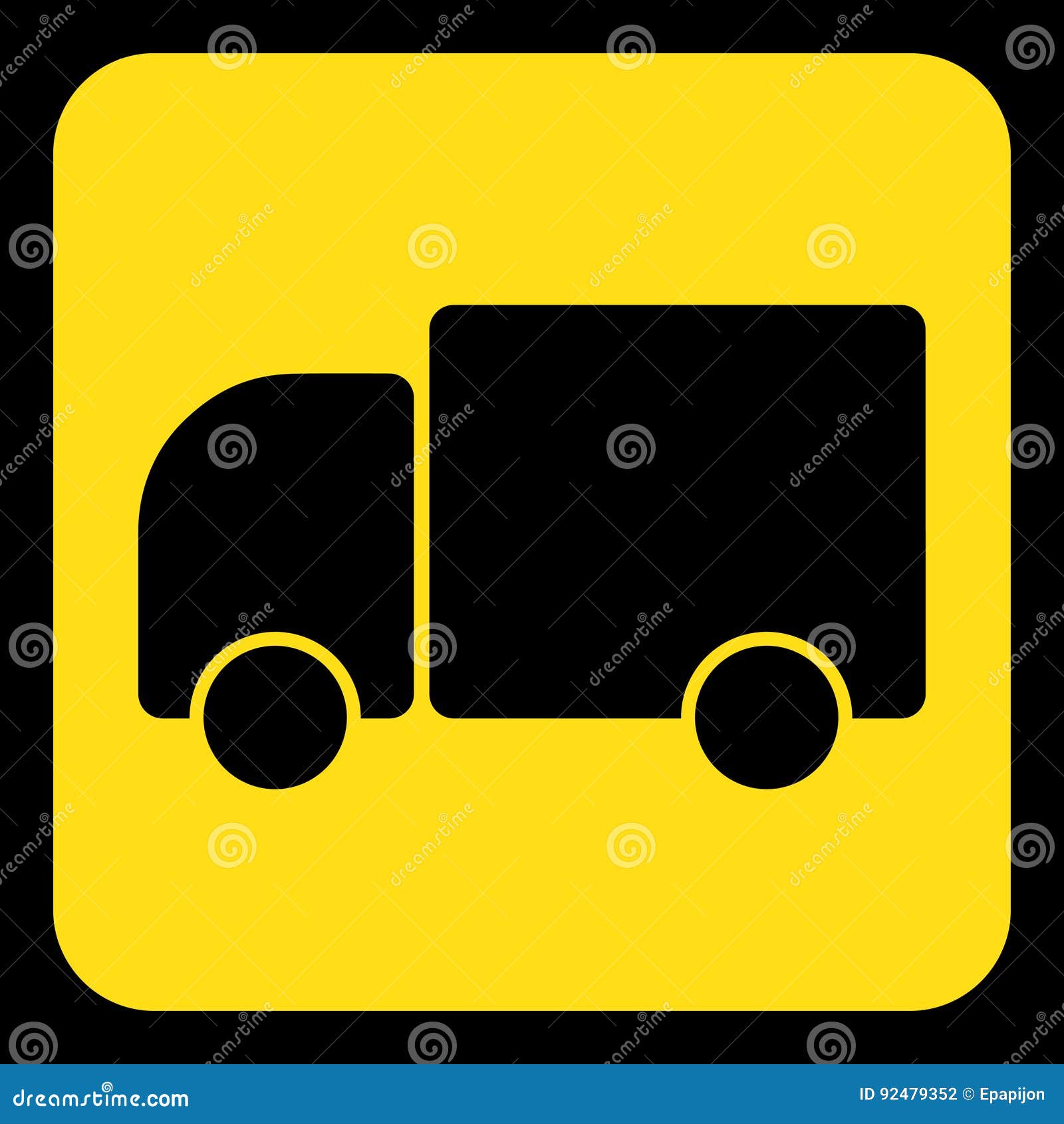 Yellow, Black Information Sign - Lorry Car Icon Stock Vector ...