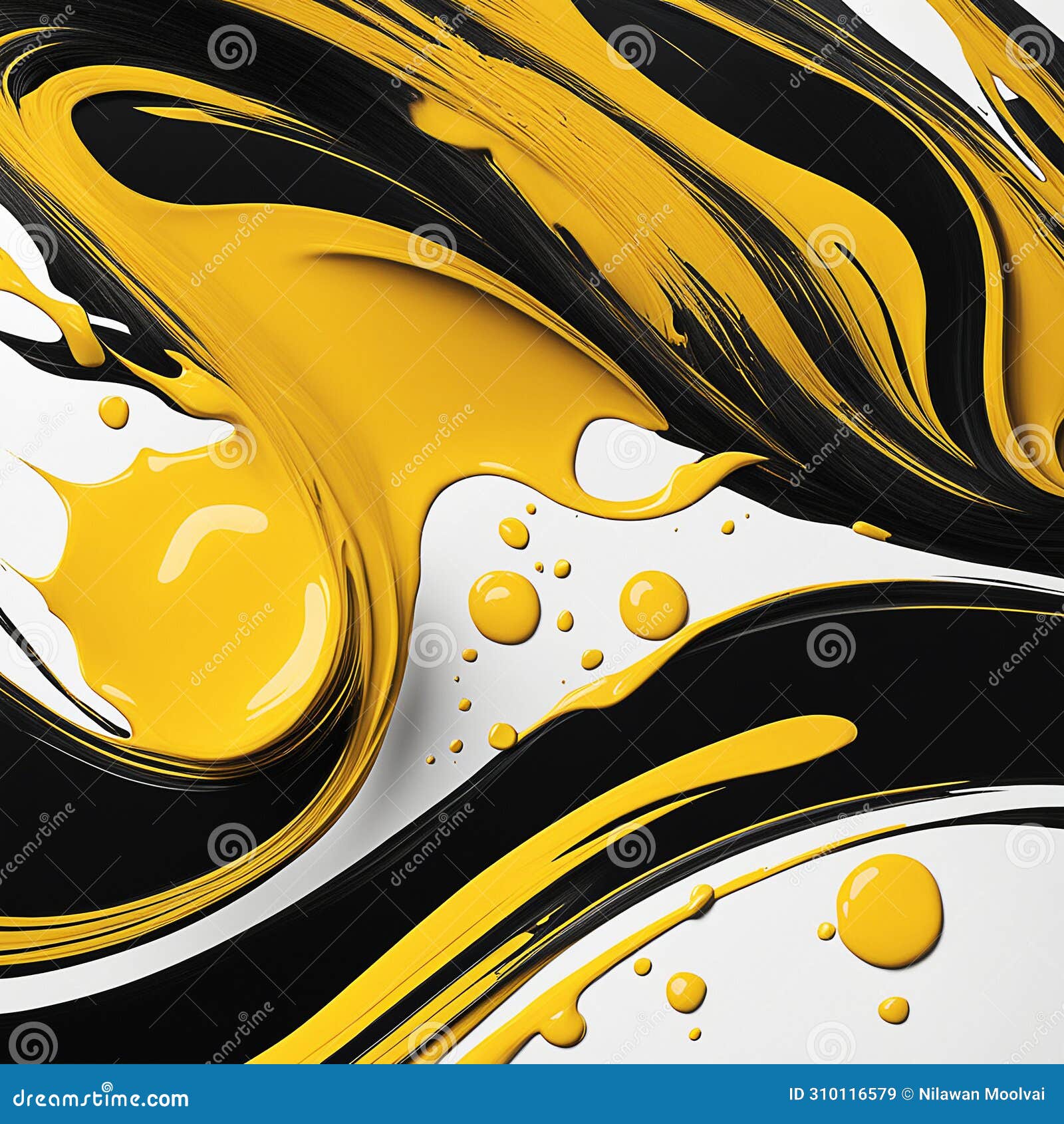 Yellow,black Ink Splashes Isolated on White Background Stock ...