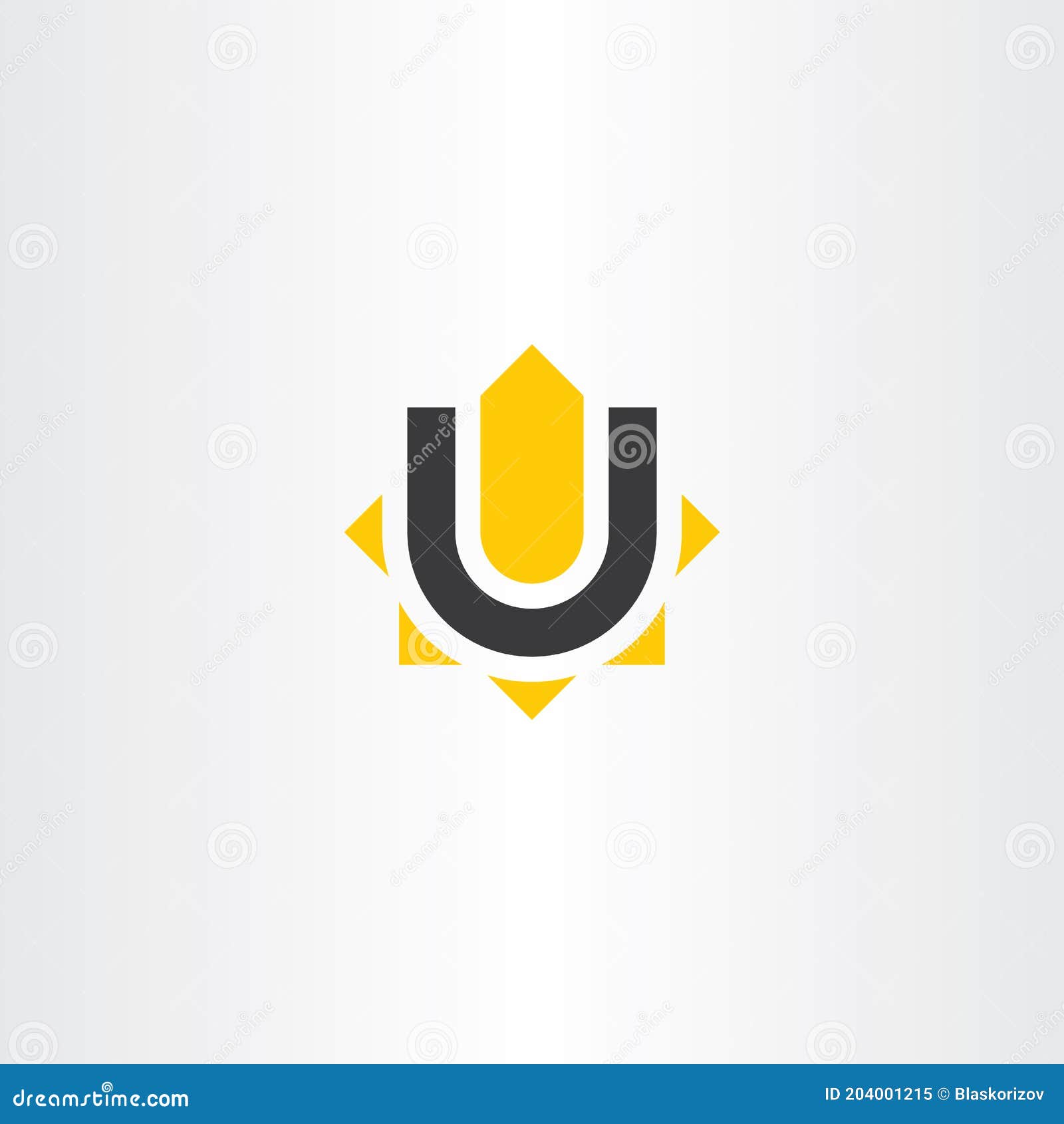 Yellow Black Letter U Logo Vector Icon Symbol Stock Vector ...