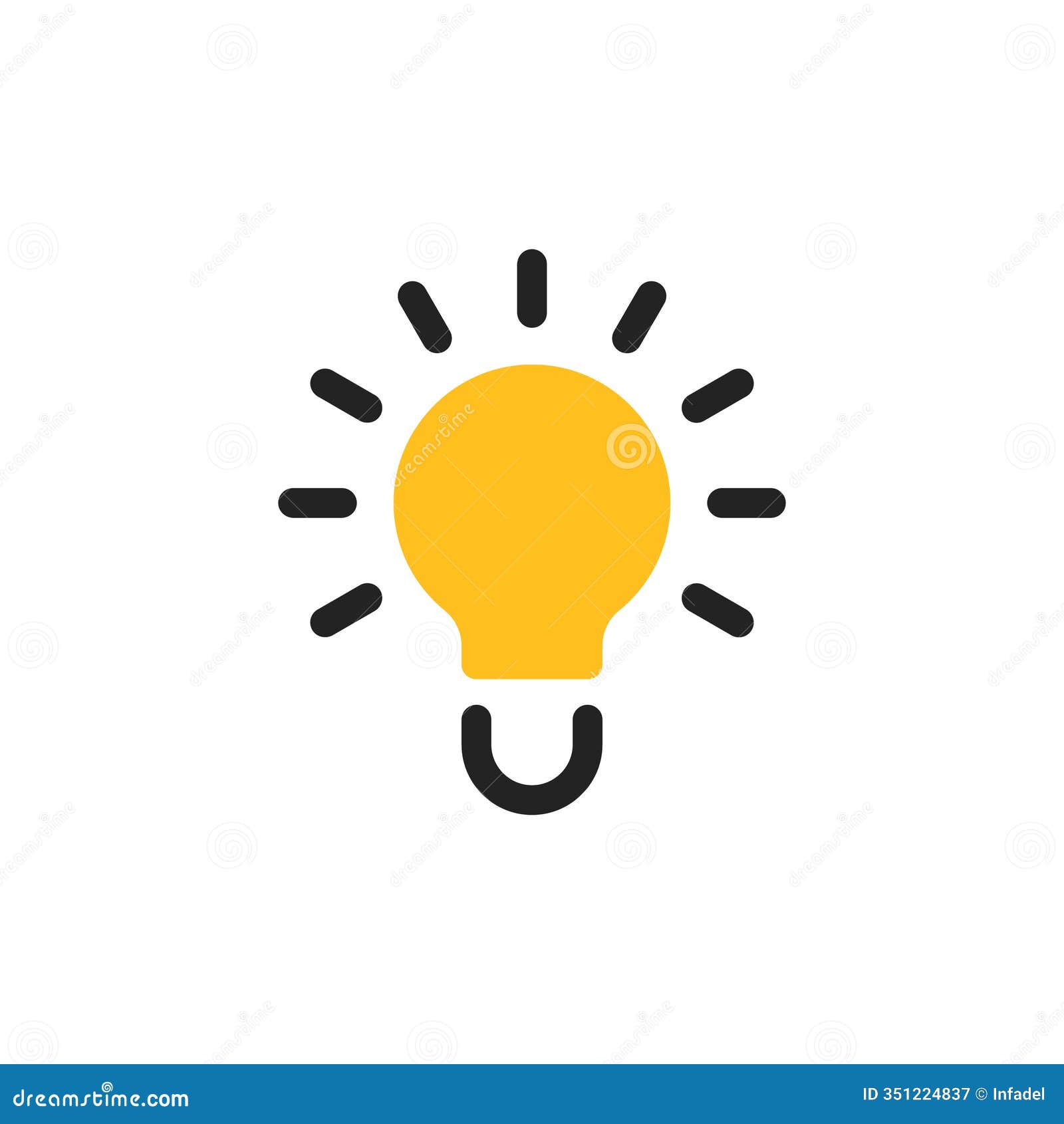 Yellow and Black Light Bulb Icon Like Insight Stock Illustration ...