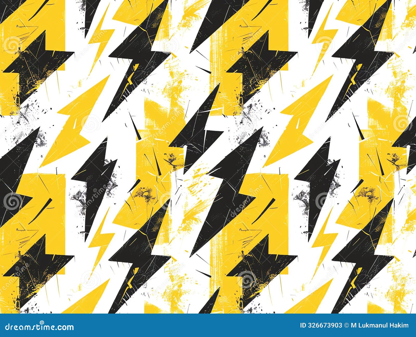 Yellow and Black Lightning Bolt Pattern on White Background Stock Image ...