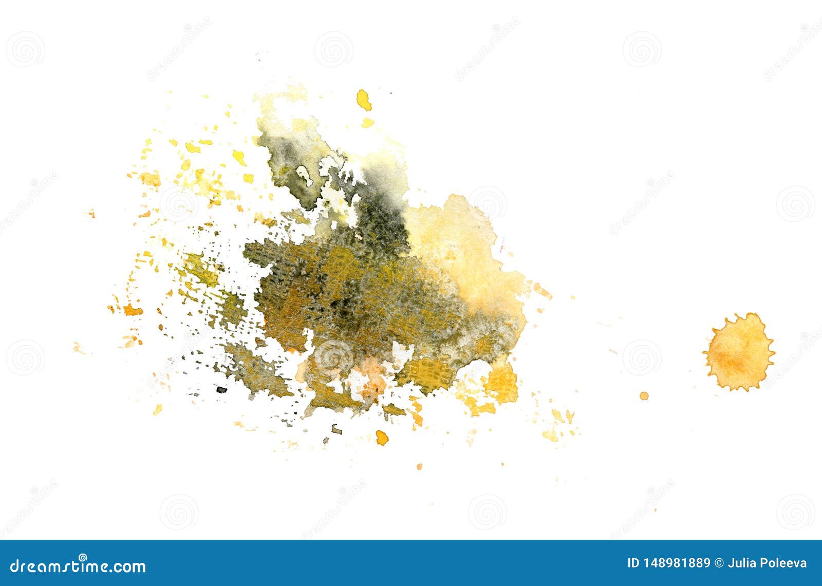 Yellow Black Macro Spot Blotch Texture Isolated on a White Background ...