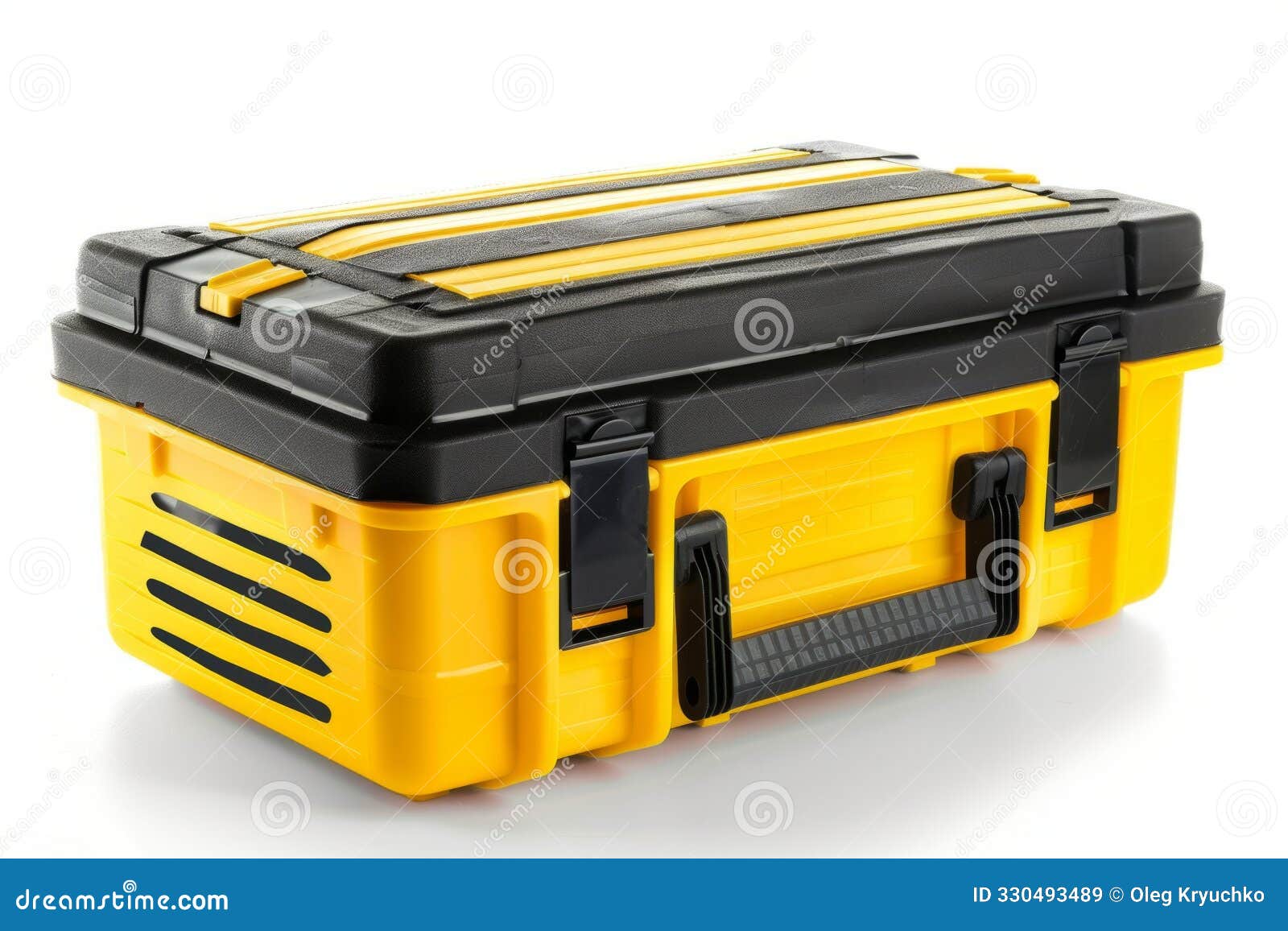 Yellow and Black Plastic Toolbox with Handle. Ideal for Storing Tools ...