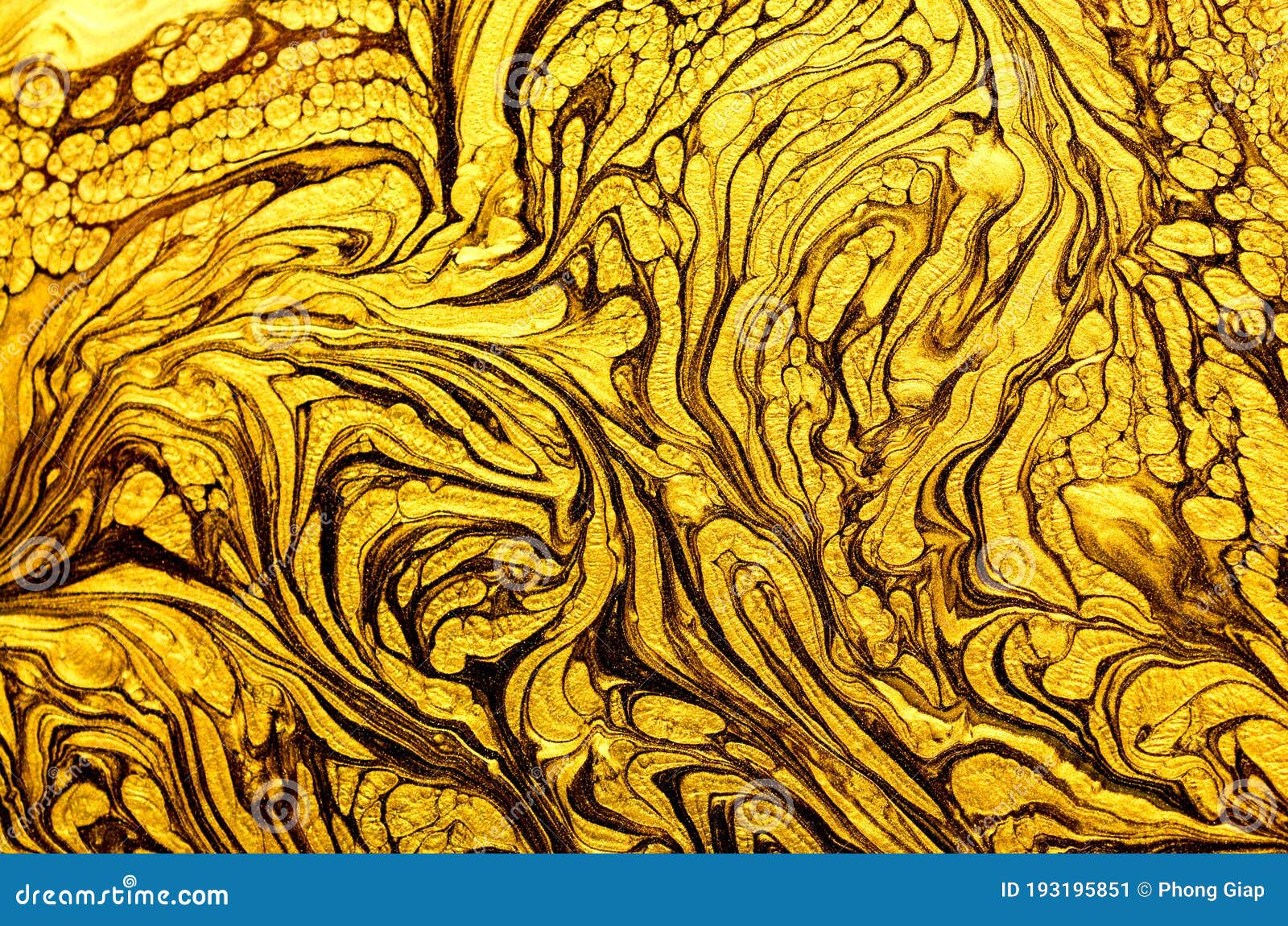 Yellow and Black Psychedelic Patterns of Multi-colored Paints Mixed ...