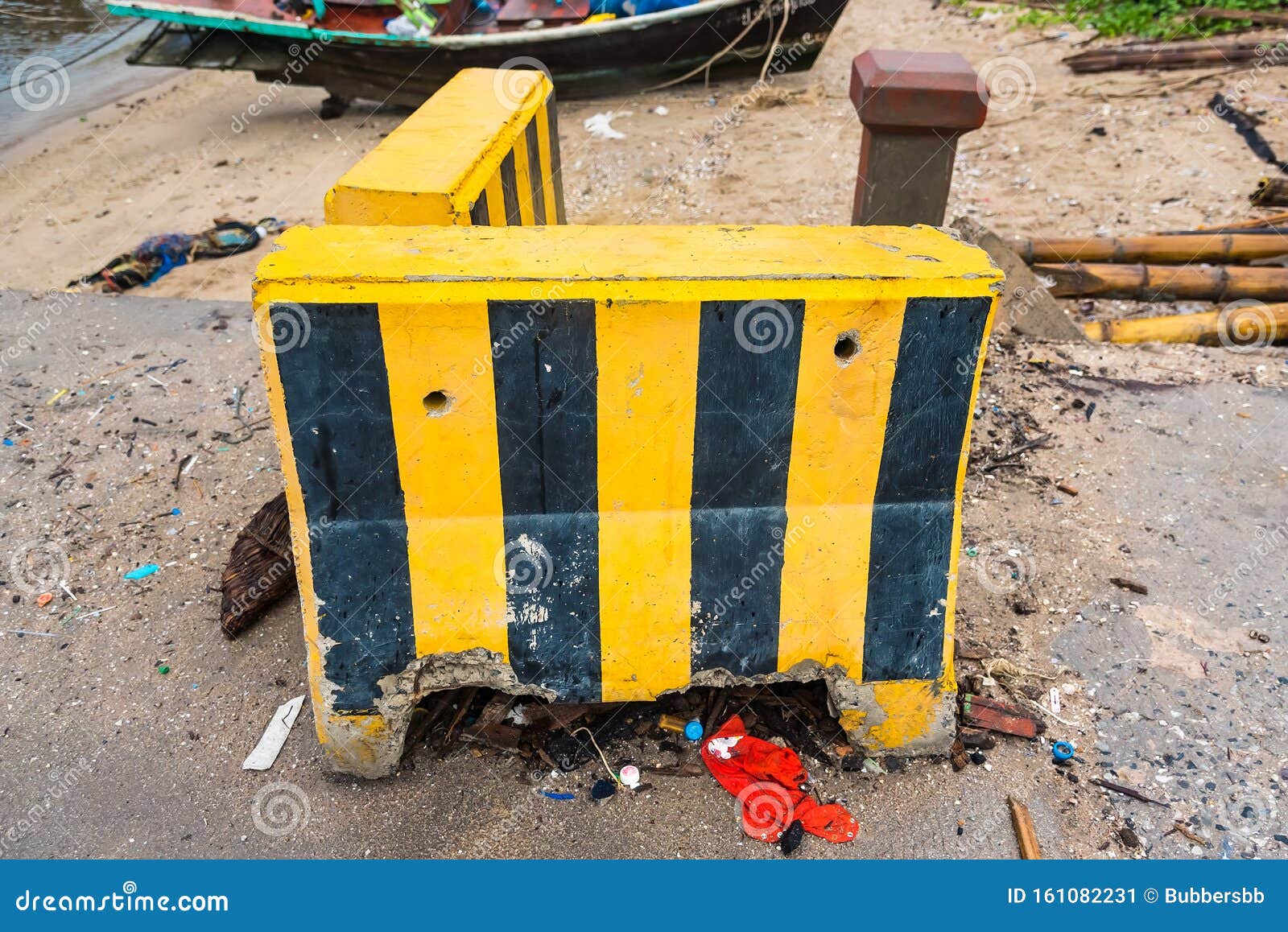 Yellow and Black Road Separator Stock Image - Image of transportation ...