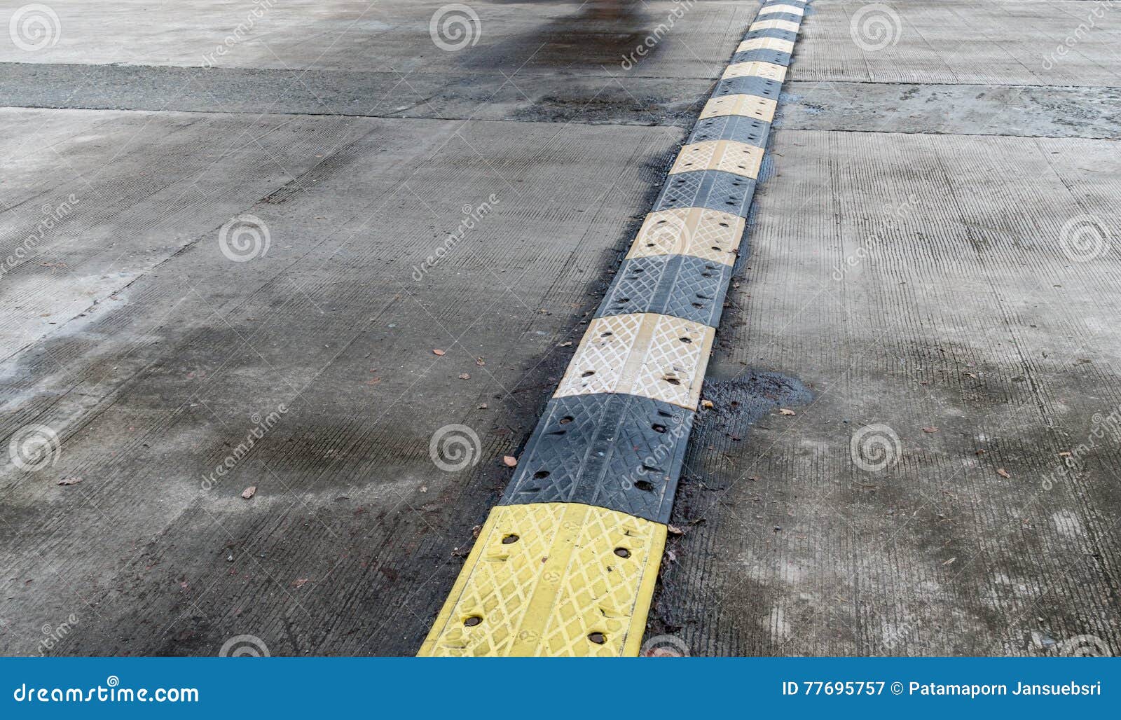 Yellow and Black Speed Bump Stock Image - Image of safety, urban: 77695757