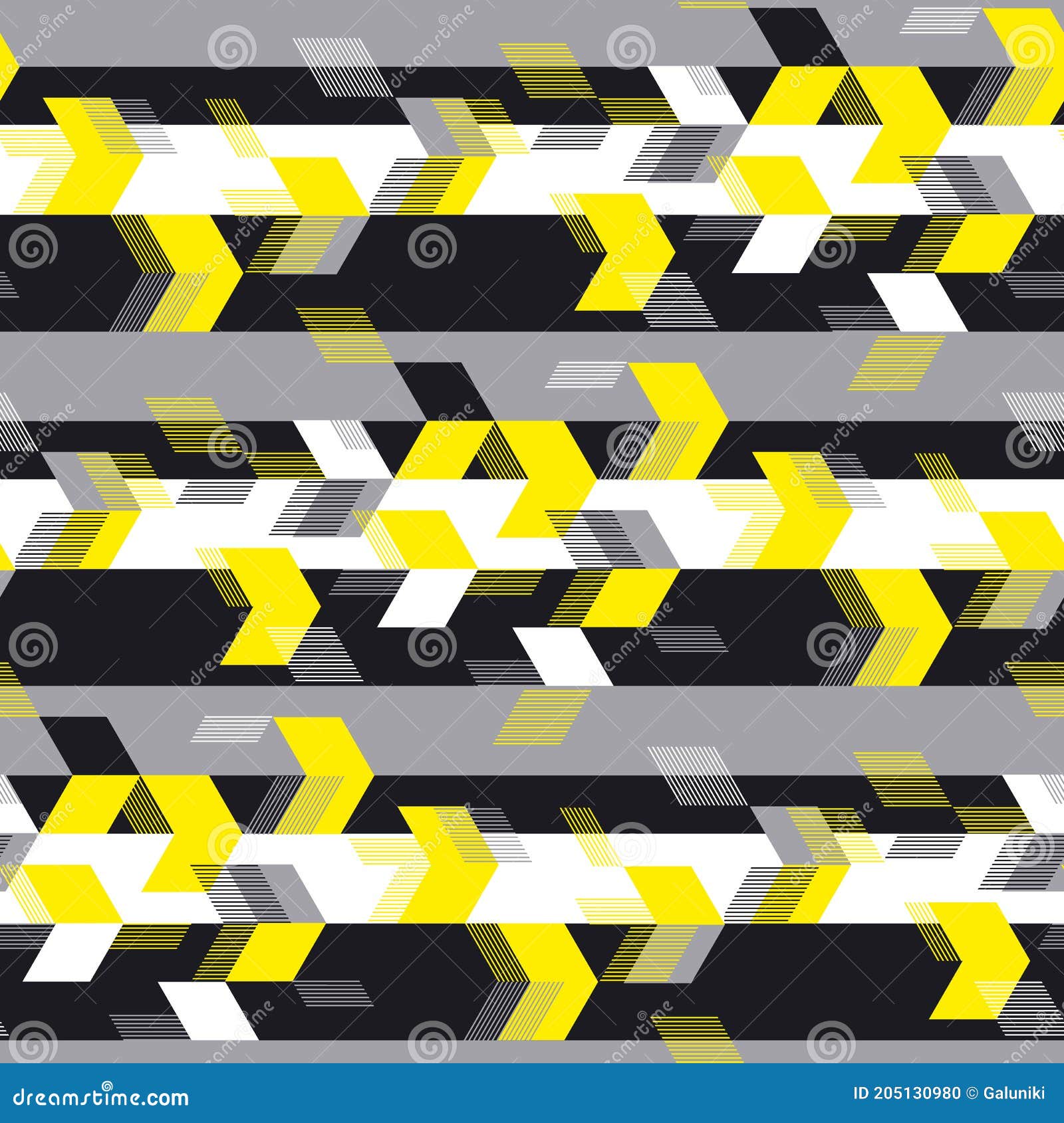 Yellow and Black Sport Style Seamless Pattern Stock Vector ...