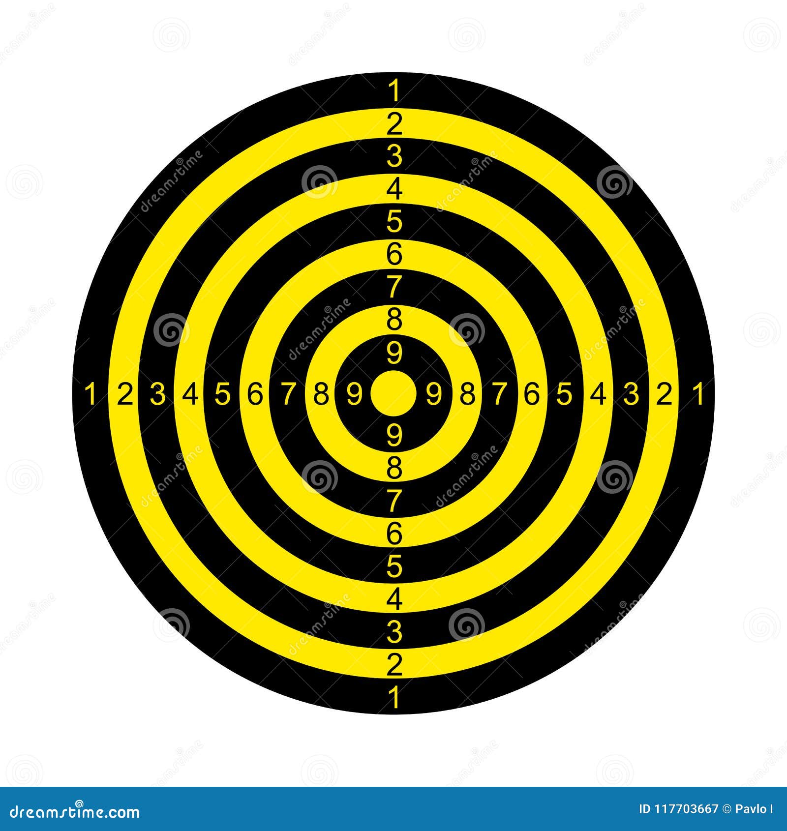 Yellow, Black Target - Vector Stock Illustration - Illustration of ...