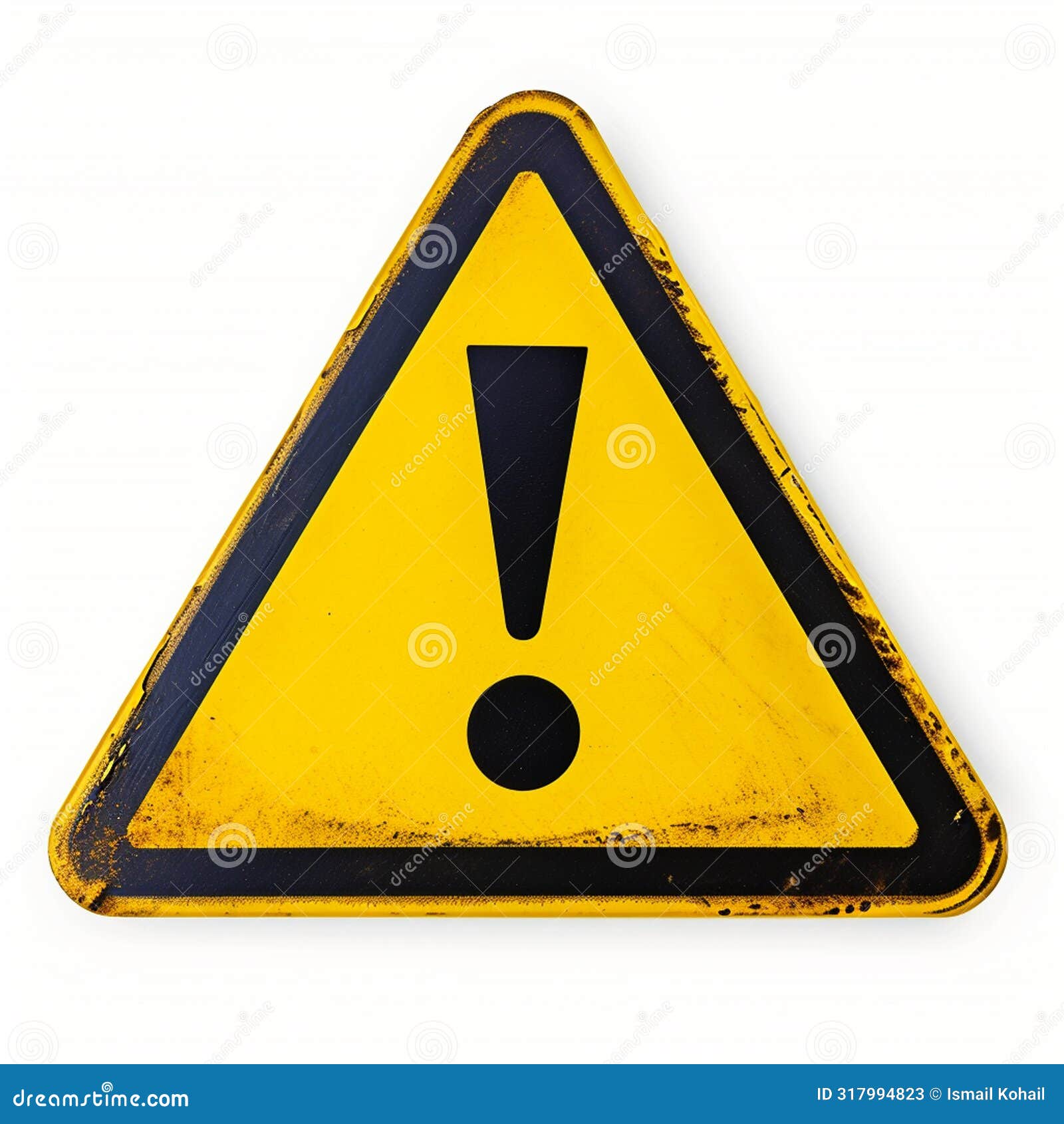 Yellow And Black Triangular Warning Sign With A Bold Exclamation Mark ...