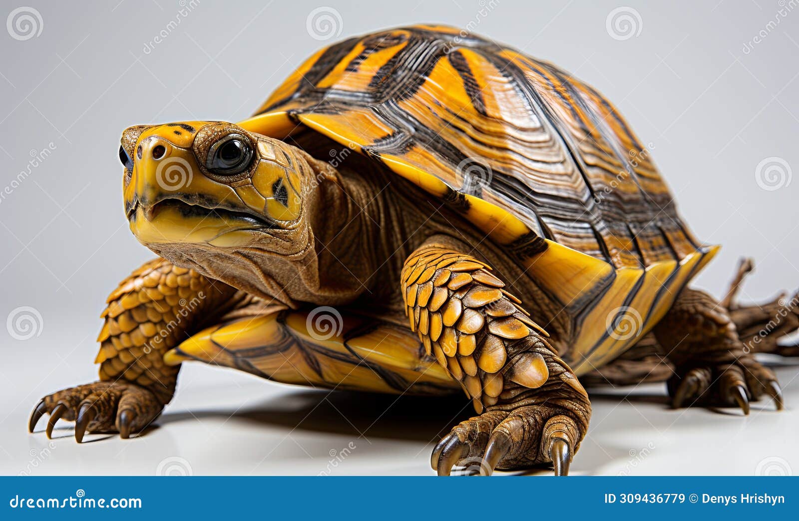 Yellow and Black Turtle on White Surface Stock Image - Image of ...