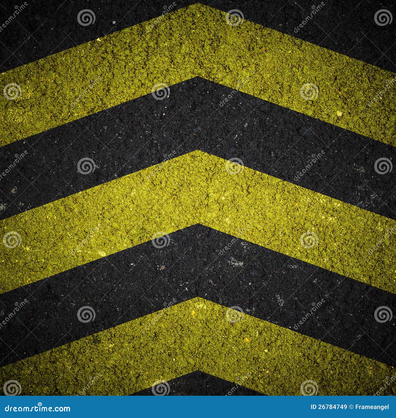 Yellow and Black Warning Sign on Asphalt Texture Stock Image - Image of ...