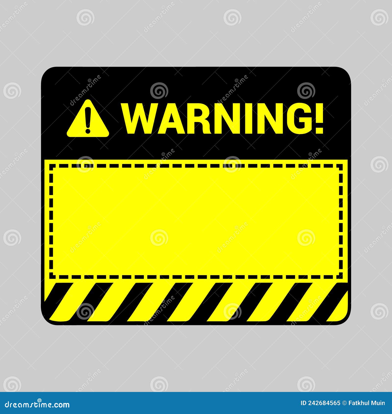 Yellow Black Warning Sign Vector with Copy Space Stock Vector ...