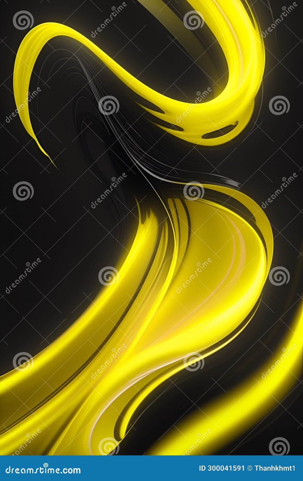Yellow and Black Waves. Vertical Composition Stock Illustration ...